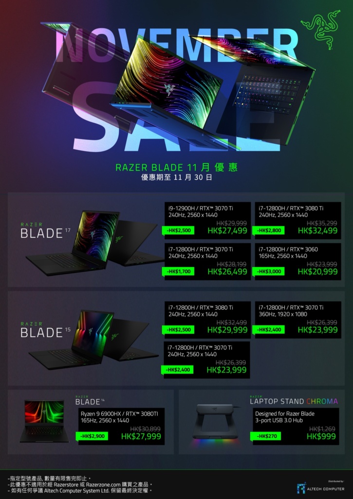【優惠期至 11 月 30 日】 Razer Blade 10 月消費券優惠 - XFastest Hong Kong